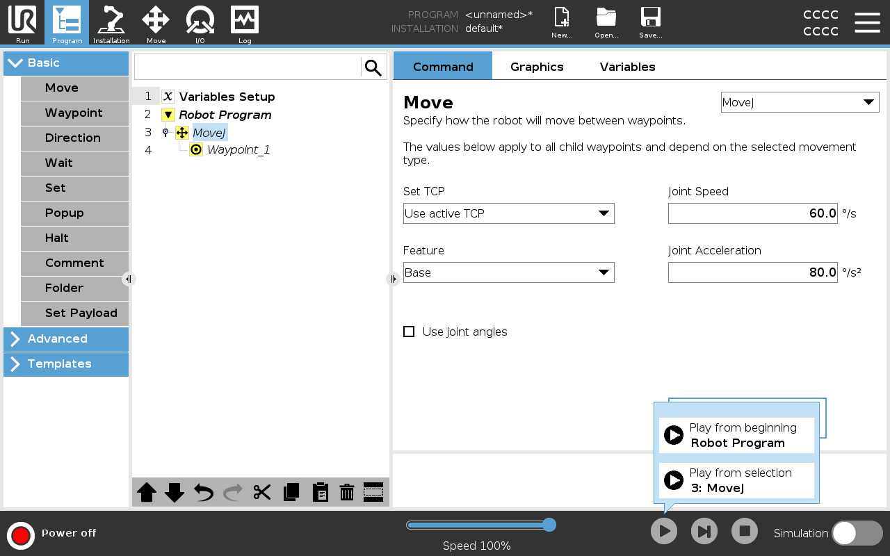 Using Selected Program Nodes