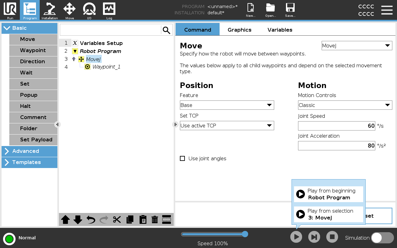 Using Selected Program Nodes