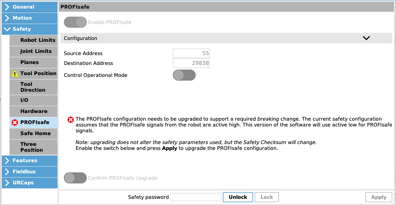 Load an Installation with PROFIsafe Enabled