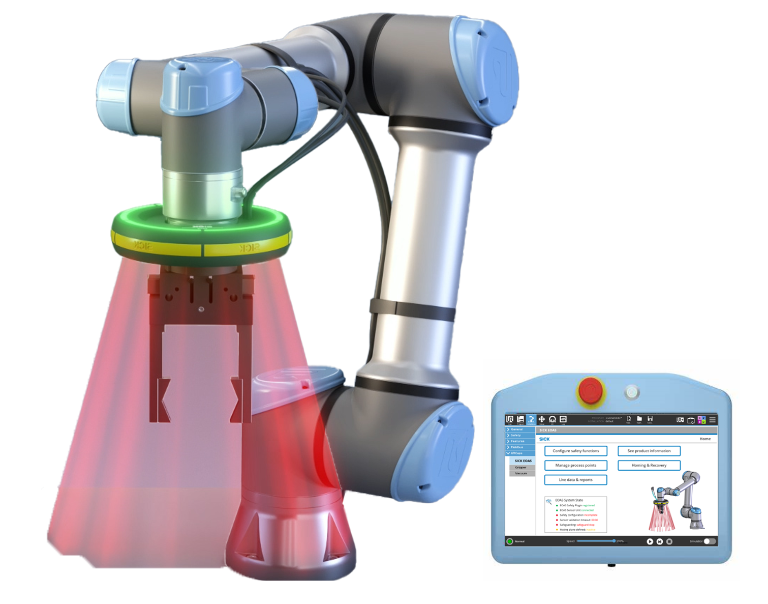 UR+ | SICK End-of-Arm-Safeguard (EOAS) for Universal Robots